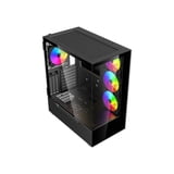 DIYPC Gaming Computer Case ARGB-Q18-BK Black USB3.0 ATX Mid Tower with ...