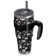 40oz Tumbler,Black Halloween Ghosts Pumpkins and Stars Insulated ...
