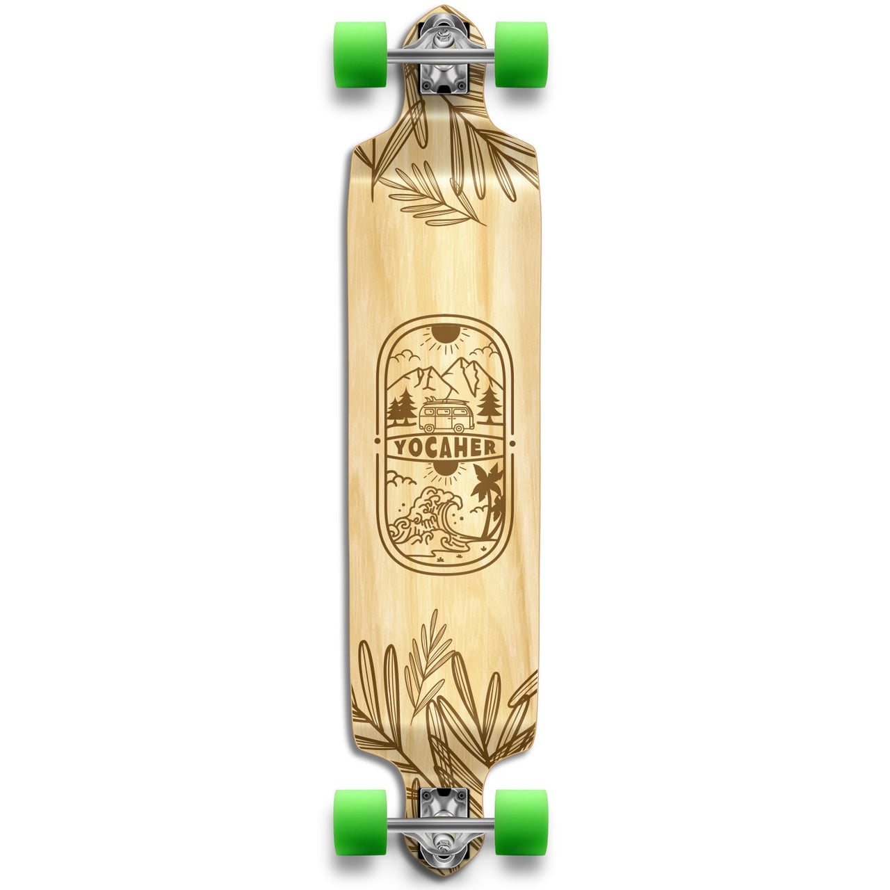 Yocaher Drop Down Longboard Complete - Adventure Natural - Walmart.com