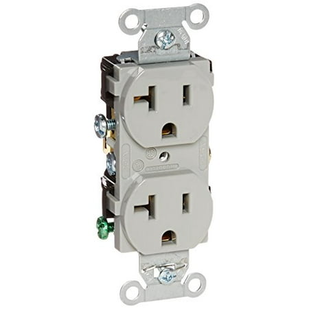 Hubbell CR20GRY Duplex Receptacle, Common Ground, 20 amp, 125V, 5-20 R ...