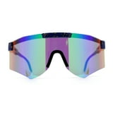 Futuristic Adjustable Arms Cyberpunk Monoblock Shield Sunglasses Blue ...