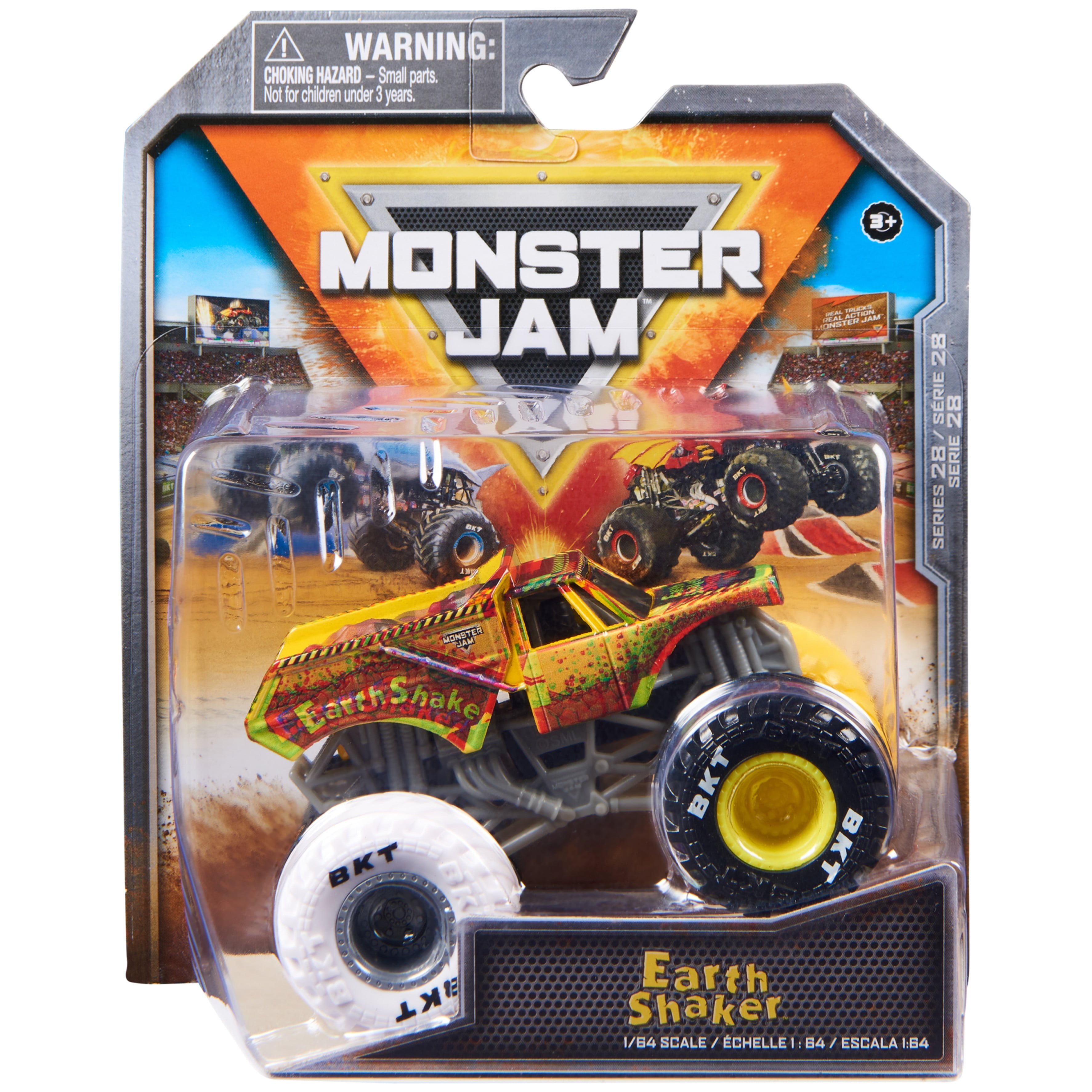Monster Jam Earth Shaker (Multicolor Tires) - 1:64 Scale Monster Trucks ...