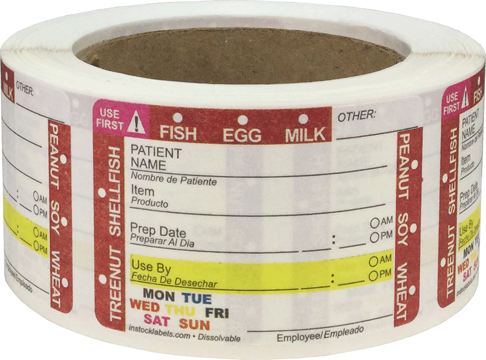 Dissolvable Universal Shelf Life Labels Food Rotation For Hospital ...