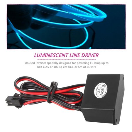 Black 12V DC to 120VAC Inverter for EL Lamp Wire Electroluminescent 5M ...