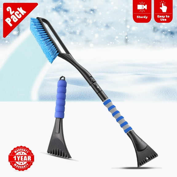 SEAAES 56 Inch Truck Snow Brush Scraper Long Handle, Heavy Duty ...