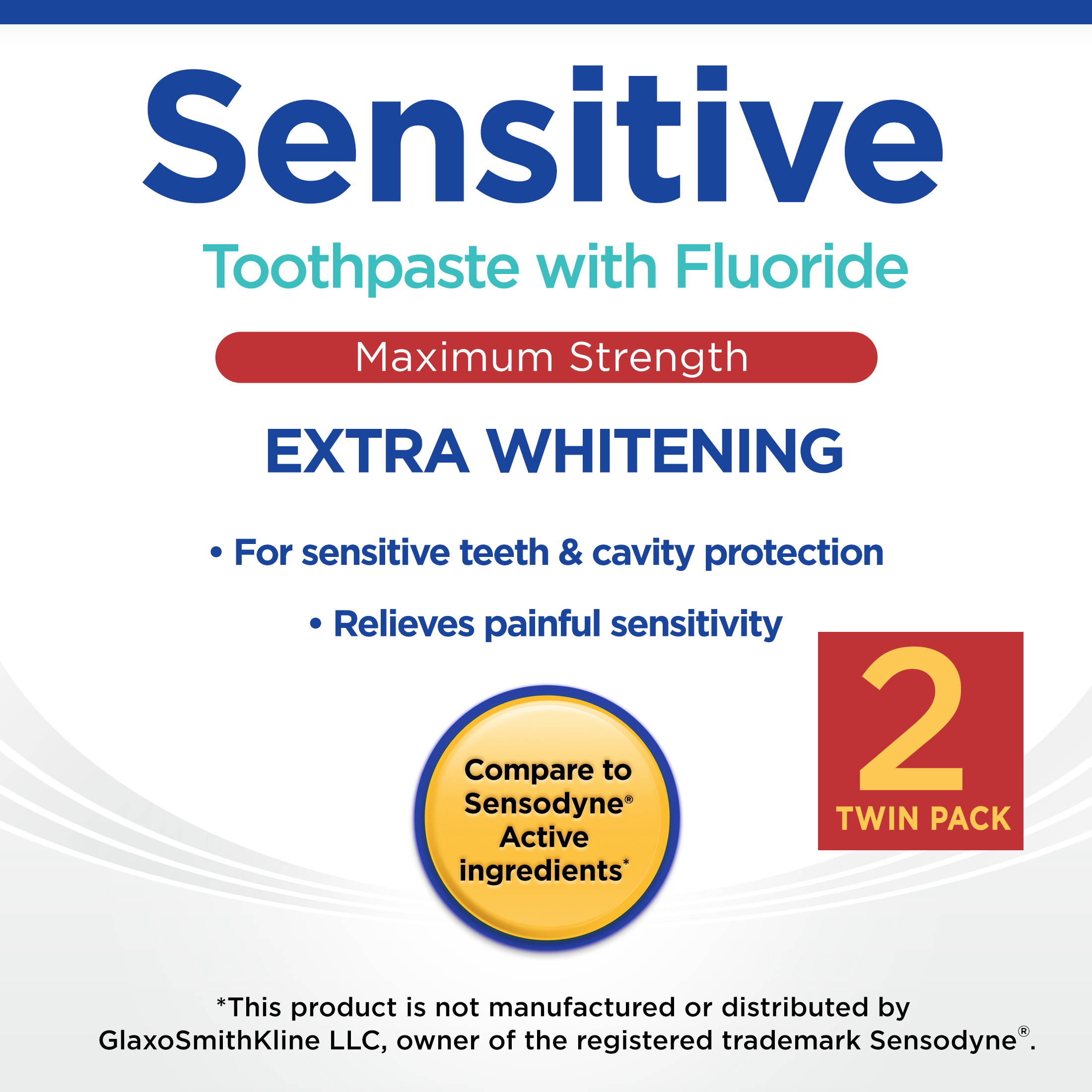Buy 2 Pack) Equate Maximum Strength Sensitive Extra Whitening ...