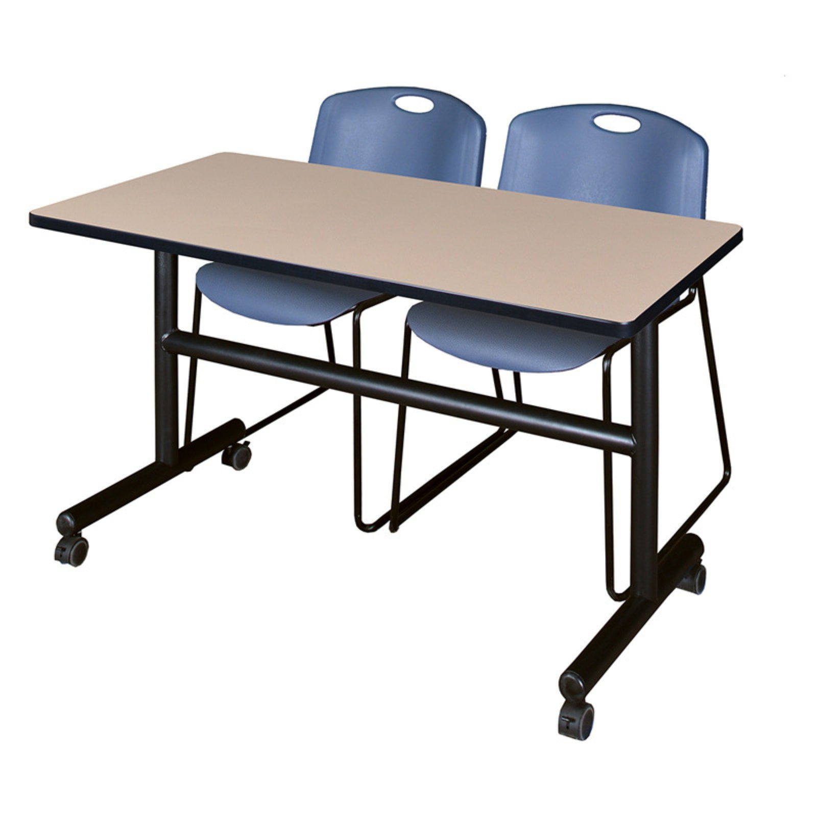 Regency Kobe Flip Top Mobile Training Table with 2 Stackable Zeng ...