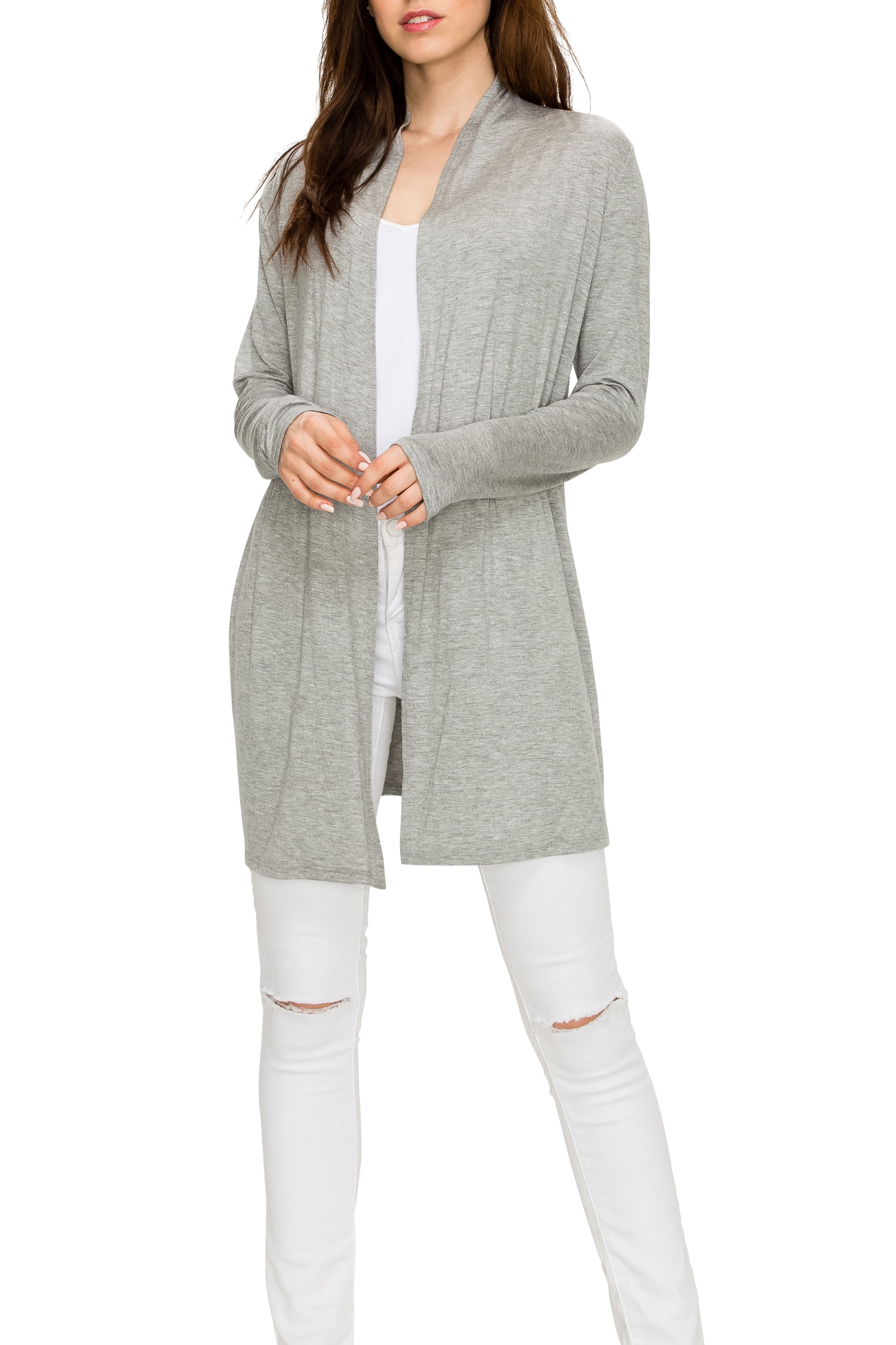 EttelLut 30" Long Lightweight Wrap Cardigans Sweaters for Women-Regular ...