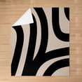 Black Dark Tan Fleece Throw Blanket Twin 60"x80" Modern Art Abstract ...