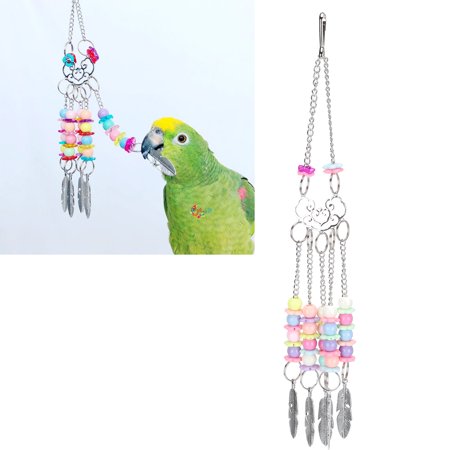 TOPINCN Bird Cage Toys Mixed Color Acrylic Metal Toy Hanging Biting ...