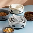 SWEEJAR Ceramic Dog Bowls with Bone Pattern, Dog Food Dish for Small ...