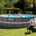 "Intex Ultra Frame Above Ground Pool Set, 18'x52"" with Sand Filter Pump, Ladder & Cover ...