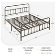King Size Victorian Style Metal Bed Frame with Headboard/Mattress ...