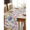 Burlap Table Runner 90 Inches Long, Oil Painting Style Flowers ...