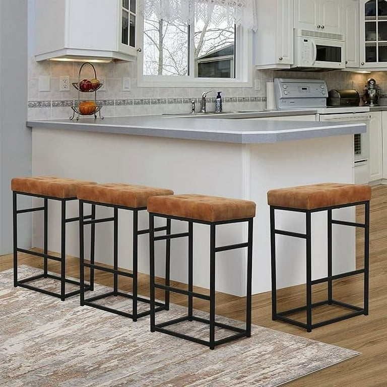 Brown backless bar stools store