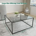 Large Square Glass Coffee Table for Living Room, Modern Furniture with ...