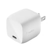 BELKIN WCH001DQ1MWH-B5 BOOST CHARGE White 30W USB-C GaN Wall Charger ...