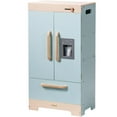 Robud Pretend Maker Play Kitchen for Toddlers, Wooden Fridge with Fake ...