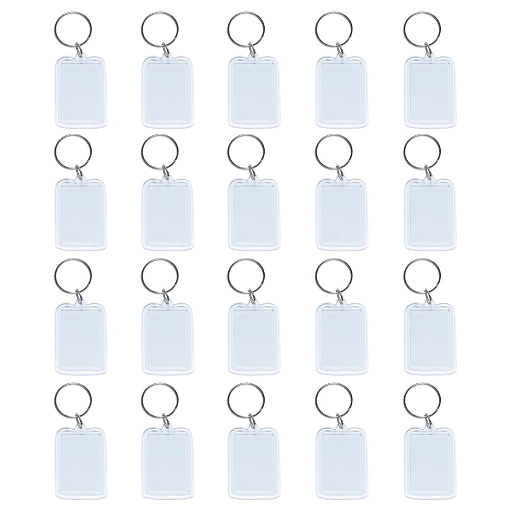 Hemoton 30PCS Acrylic Keychain Decorations Creative Blank Key Ring ...