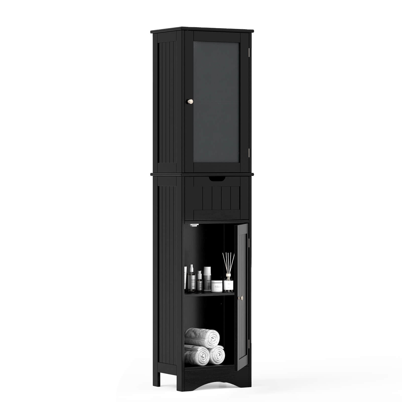 Click here for Costway Tall Bathroom Cabinet With Adjustable Shel... prices