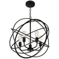 Franklin Iron Works Ellery Bronze Orb Foyer Pendant Chandelier 24 3/4" Wide Modern 5-Light LED ...