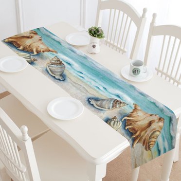 MYPOP Tropical Sandy Beach Table Runner Home Decor 16x72 Inch,Ocean ...