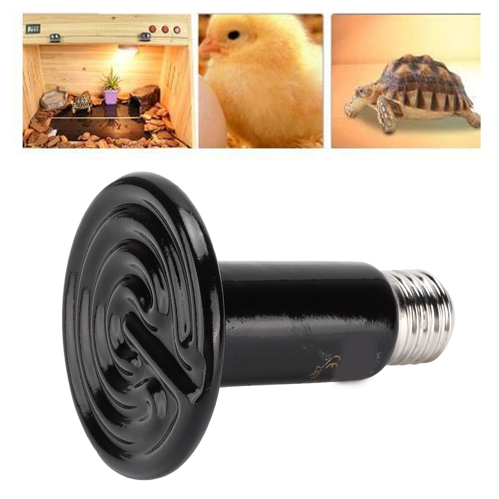 Buy Reptile Heat Lamp, 100W E27 Heating Lamp Holder Ceramic Heat Lamp For Pets Reptiles Habitats ...