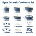 Sensarte Ceramic Nonstick Pots and Pans Set, 18Pcs Cookware with ...