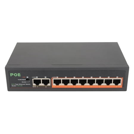 PoE Switch 8 Port, Ethernet Standard 10/100Mbps RJ45 Adaptive Port PoE ...