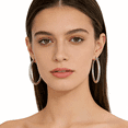Miren Bold Hammered Hoop Earrings for Women, Chunky Geometric Clip-On ...