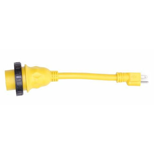 Amp Up Marine & RV Cords 125v 30a Female x 125v 15a Male Marine Pigtail Adapter - Walmart.com