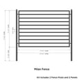ALEKO Yard Garden Milan Style Steel 2 Fence Black Panels 8 x 5 ft each ...