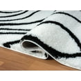 HR Plush Black & White Wave-Patterned Shag Rug, 1-Inch-Thick Soft High ...