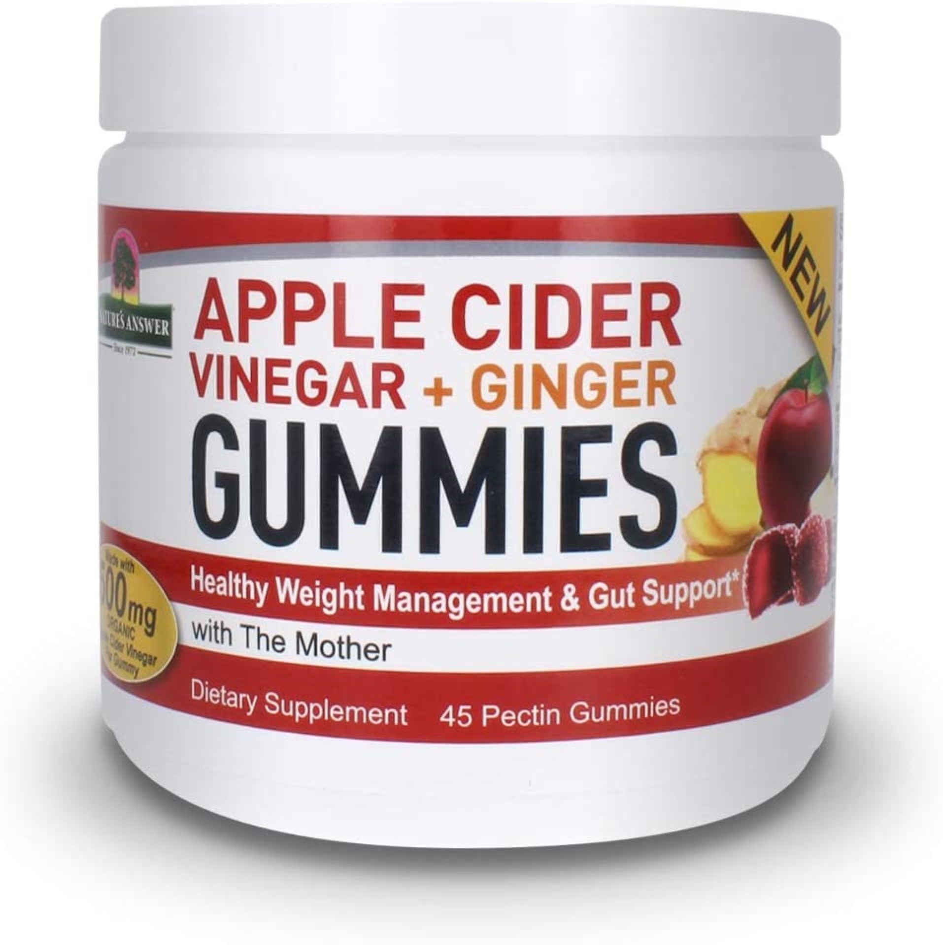 6 Pack - Nature's Answer Apple Cider Vinegar Gummies 45 Count 1 ea ...