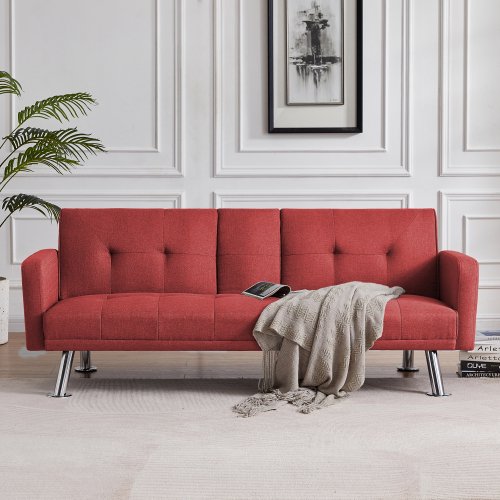 Red Futon Sofa Bed | Baci Living Room
