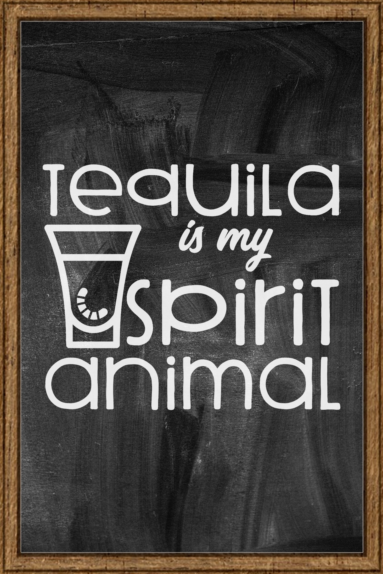 Tequila is my spirit animal funky funny drinking alcohol bar Tin Sign ...