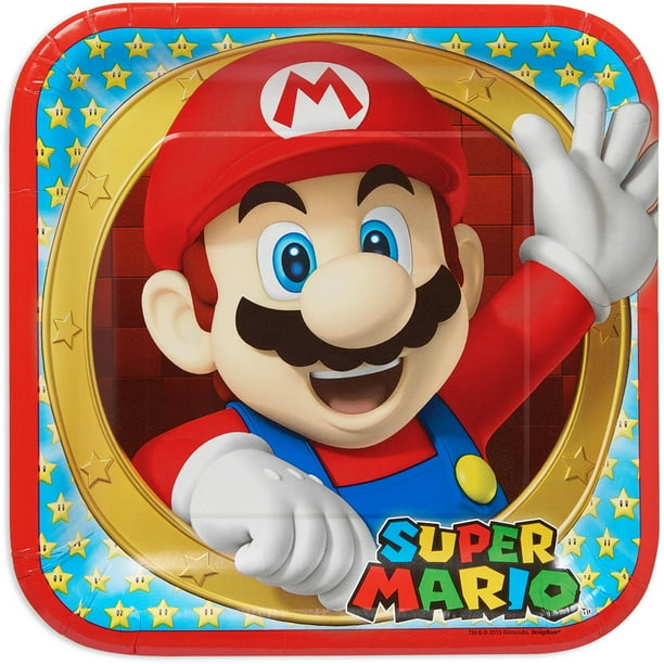 9" Super Mario Party Paper Square Plate, 8ct - Walmart.com