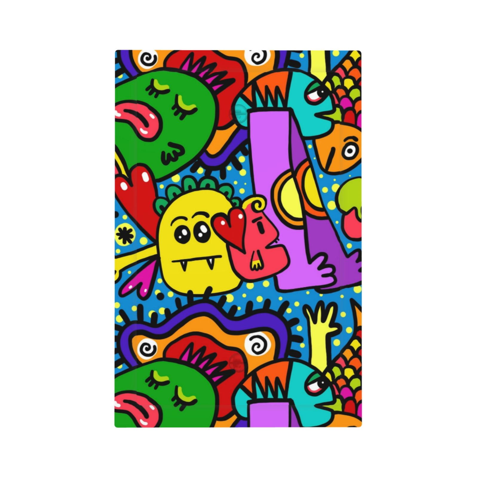 DouZhe 1-Gang Blank Wallplate, Funny Cute Colourful Monsters Decorative ...