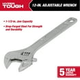 Hyper Tough 12-inch Adjustable Wrench Steel Construction with 1.5-inch ...