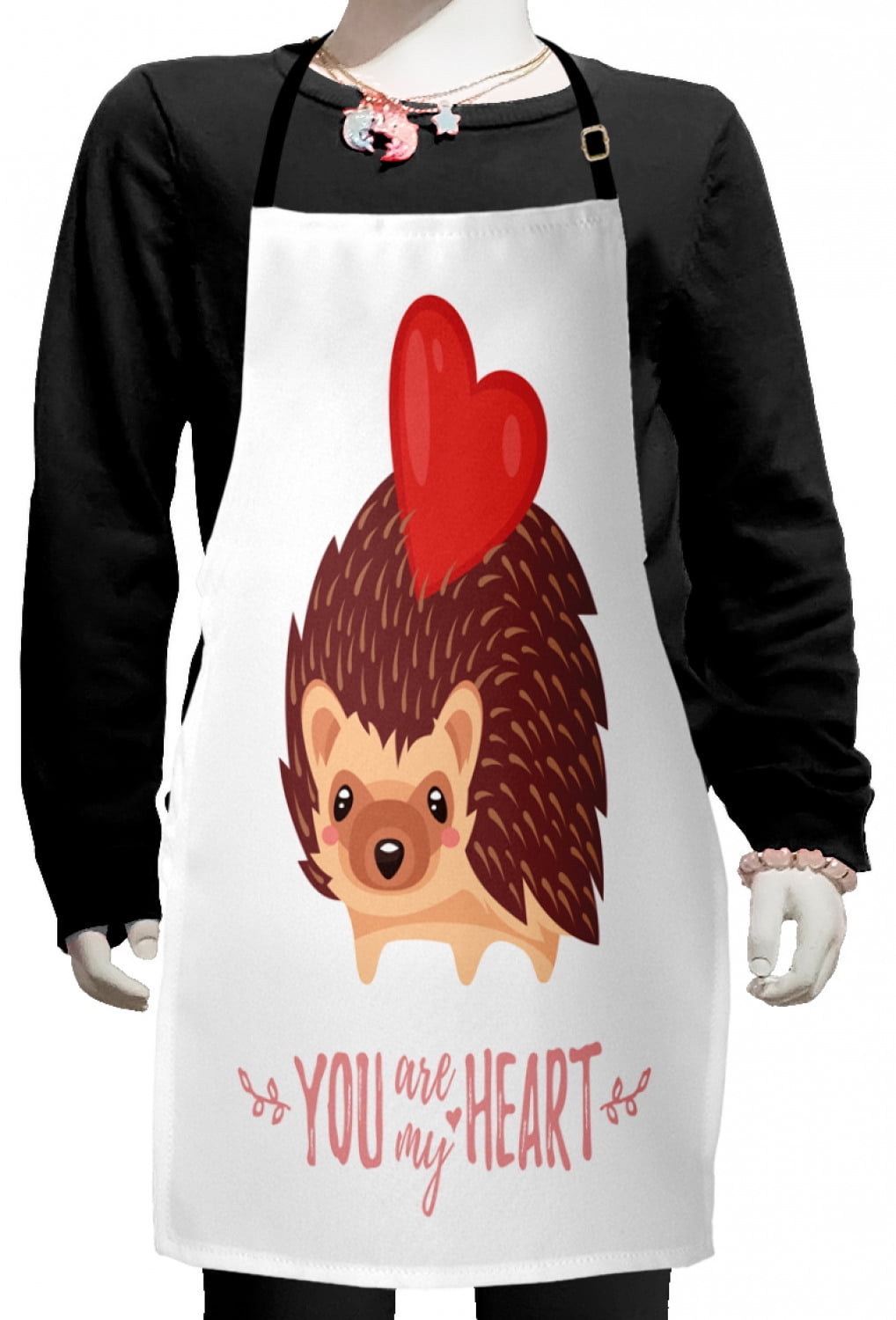 Hedgehog Kids Apron, Baby Hedgehog Carrying a Heart Bubble and Hand ...