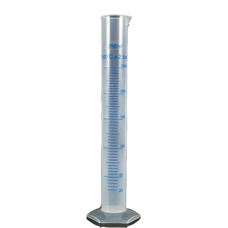 250ml Plastic Graduated Cylinder Premium Polypropylene, Wide pentagonal ...