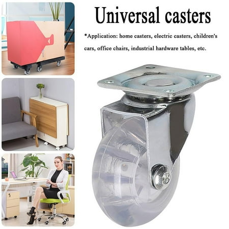 4pcs Universal Wheels 2" Caster Wheel Transparent Swivel Caster ...