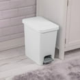 FURNO 2.7 Gallon Rectangular Step On Kitchen Trash Bin Plastic Indoor ...