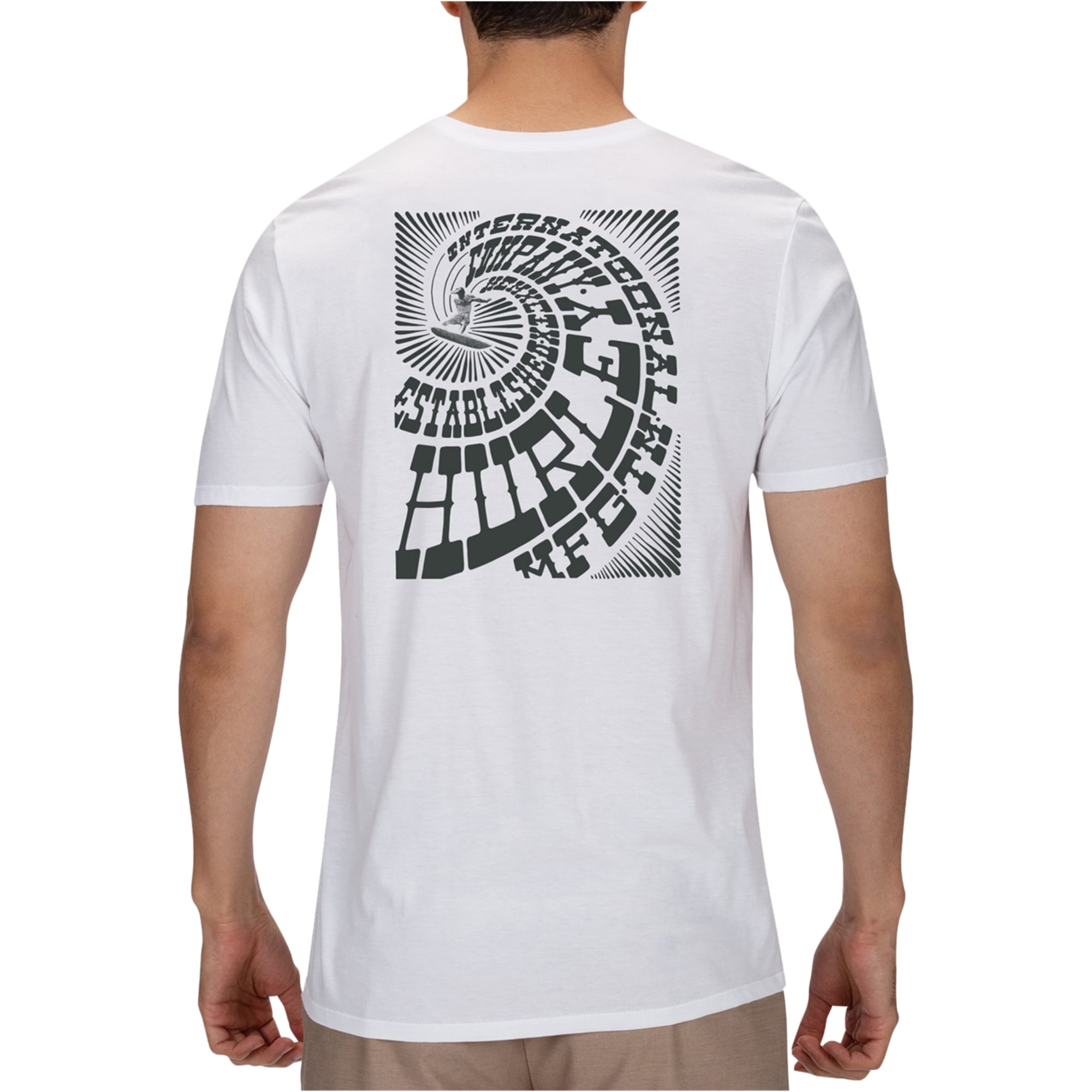 Camiseta gráfica Hurley Premium Carve para hombre color blanco pequeña ...