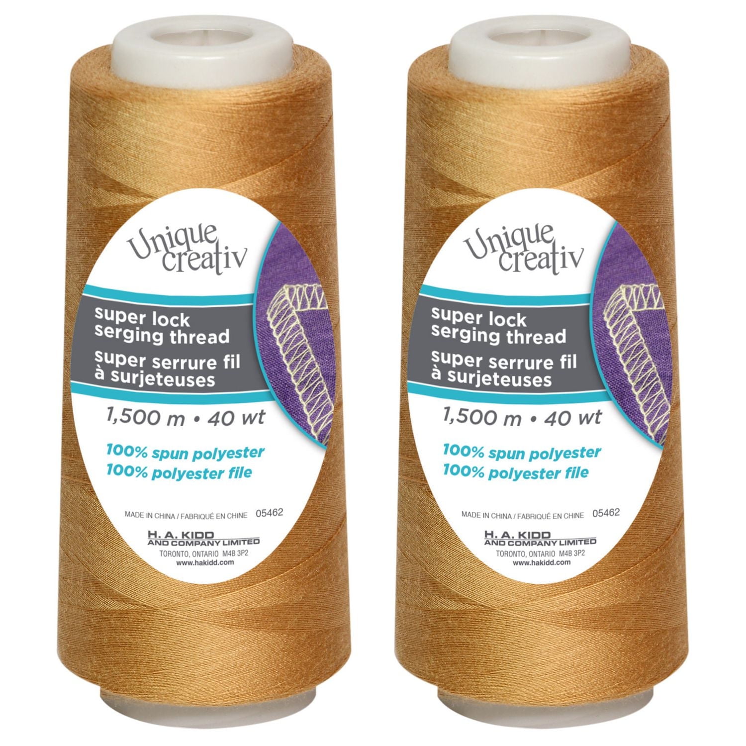 Unique Creativ Trulock Serging Thread - 100 Polyester  40 Wt  1500 M Cone For Overlock Machines