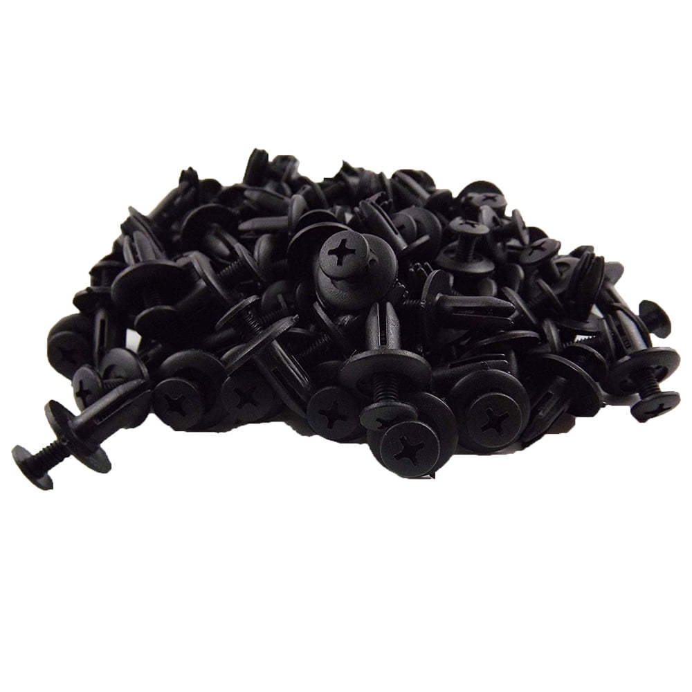 LABLT 100Pcs Black Auto Car Door Fender 6mm Hole Push Plastic Rivets ...