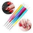 5 Piece Nail Brush Double Ended Nail Finishing Tool Set Nail Pen Nail ...