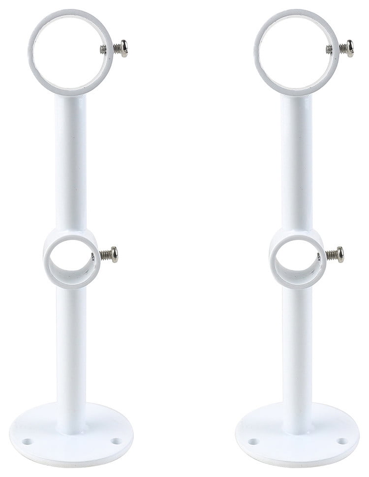 Urbanest Double Ceiling/Wall Bracket, 1" and 5/8" Rod, Glossy White ...