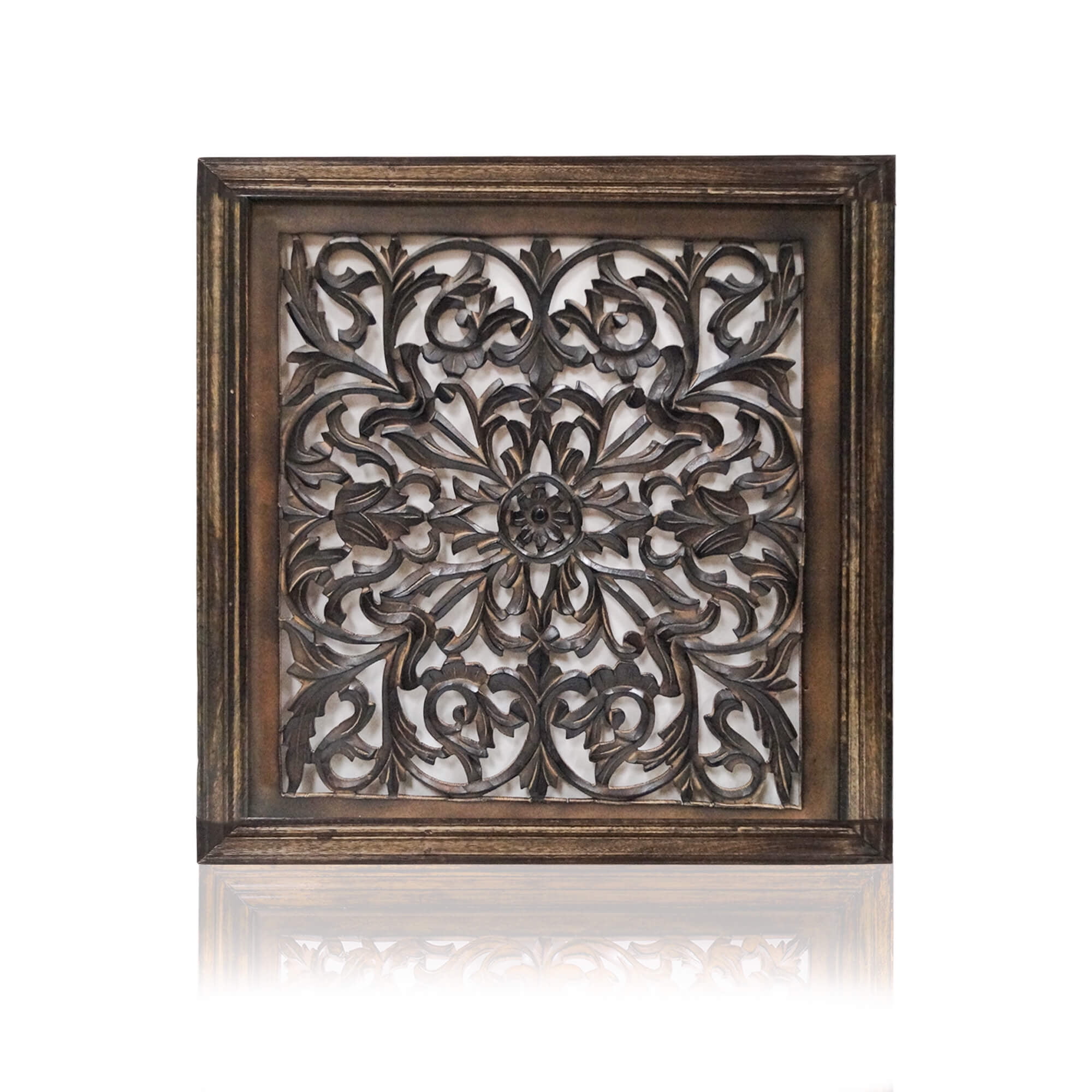 Square Wall Panel Brown Wood Screen Room Decorative, 24" x 24 ...