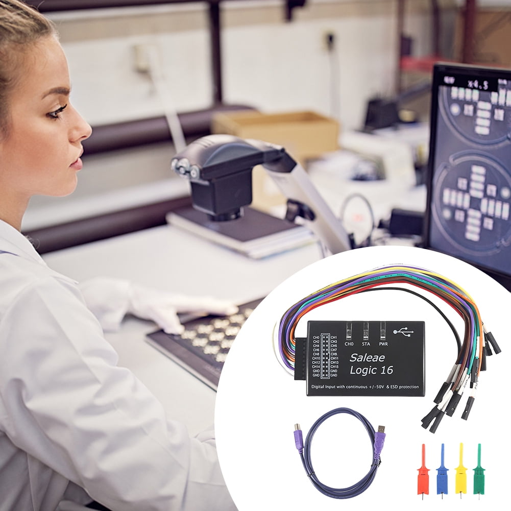 Mini analizador lógico digital de 16 canales compatible con Windows/Mac ...